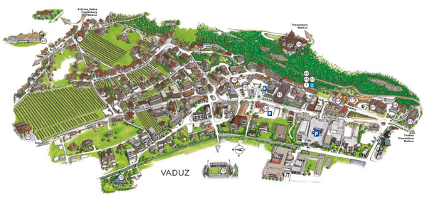 Map of Vaduz, Liechtenstein
