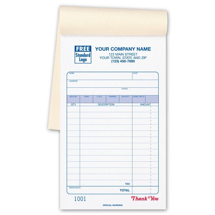 Customized Receipt Books - Invoice Template