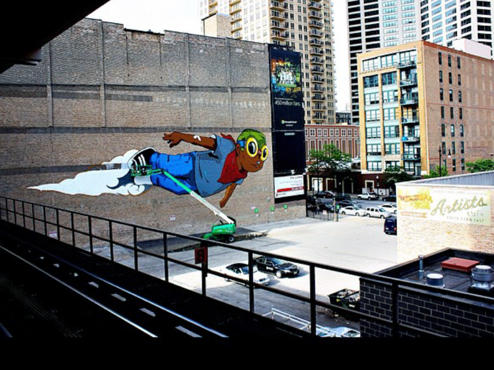 “Flyboy” a massive mural by Hebru Brantley in Chicago, USA – StreetArtNews