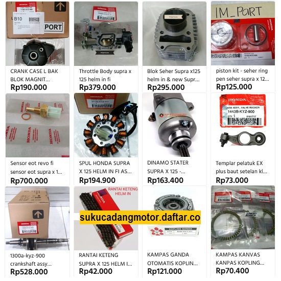 Daftar Harga Suku Cadang Motor