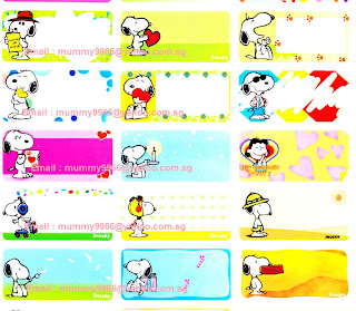 Name Sticker Mall 30x13mm: Waterproof Name Sticker 30x13mm W03--Snoopy