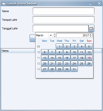 Cara Menggunakan JDateChooser atau JCalendar di Java Swing - Java Community