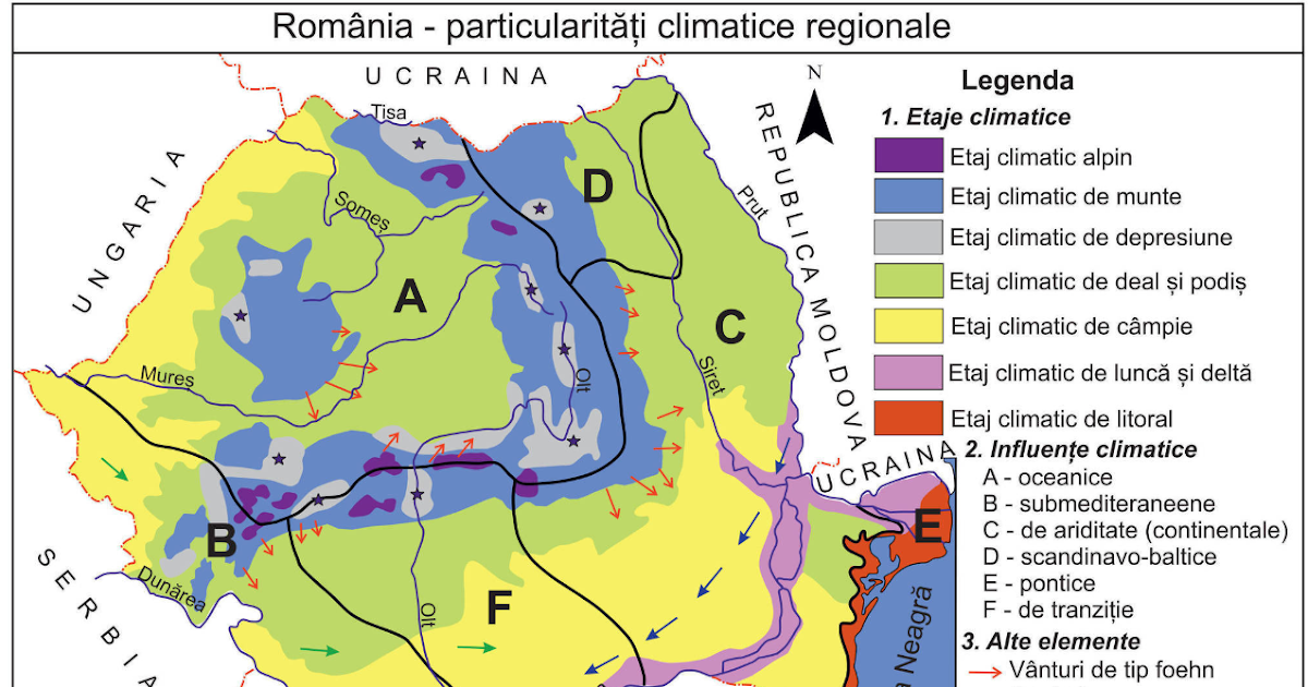 lectii de geografie: Clima României - etajele climatice și influențele ...