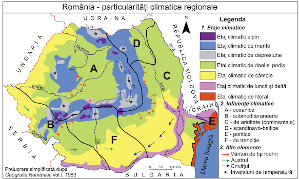 lectii de geografie: Clima României - etajele climatice și influențele ...