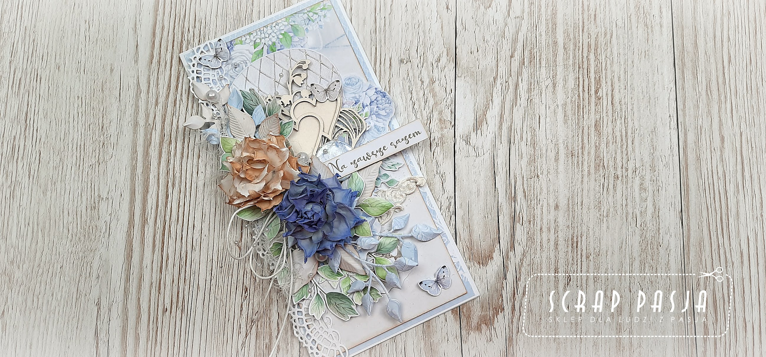 Scrap Pasja: Kartka Ślubna z kolekcji "Serenity" Lemoncraft