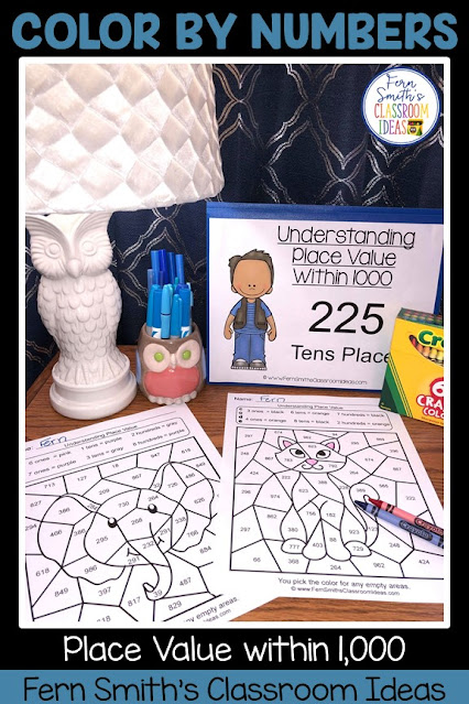 2nd Grade Go Math 2.5 Place Value to 1,000 Color By Numbers - Fern ...