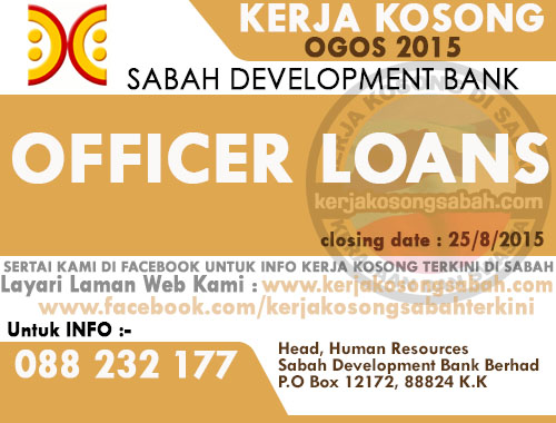 Kerja Kosong Officer (Loans) | Sabah Development Bank Berhad - Kerja ...
