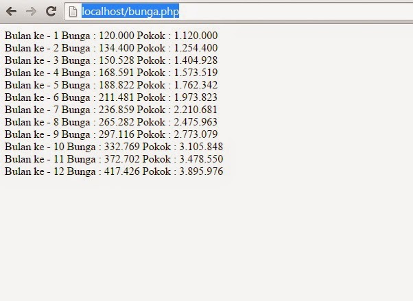 Menghitung saldo bunga dengan perulangan do while di PHP - Hakko Blog's