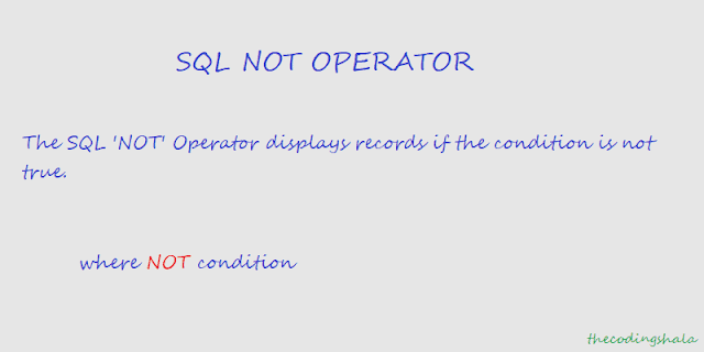 Sql Not Operator The Coding Shala