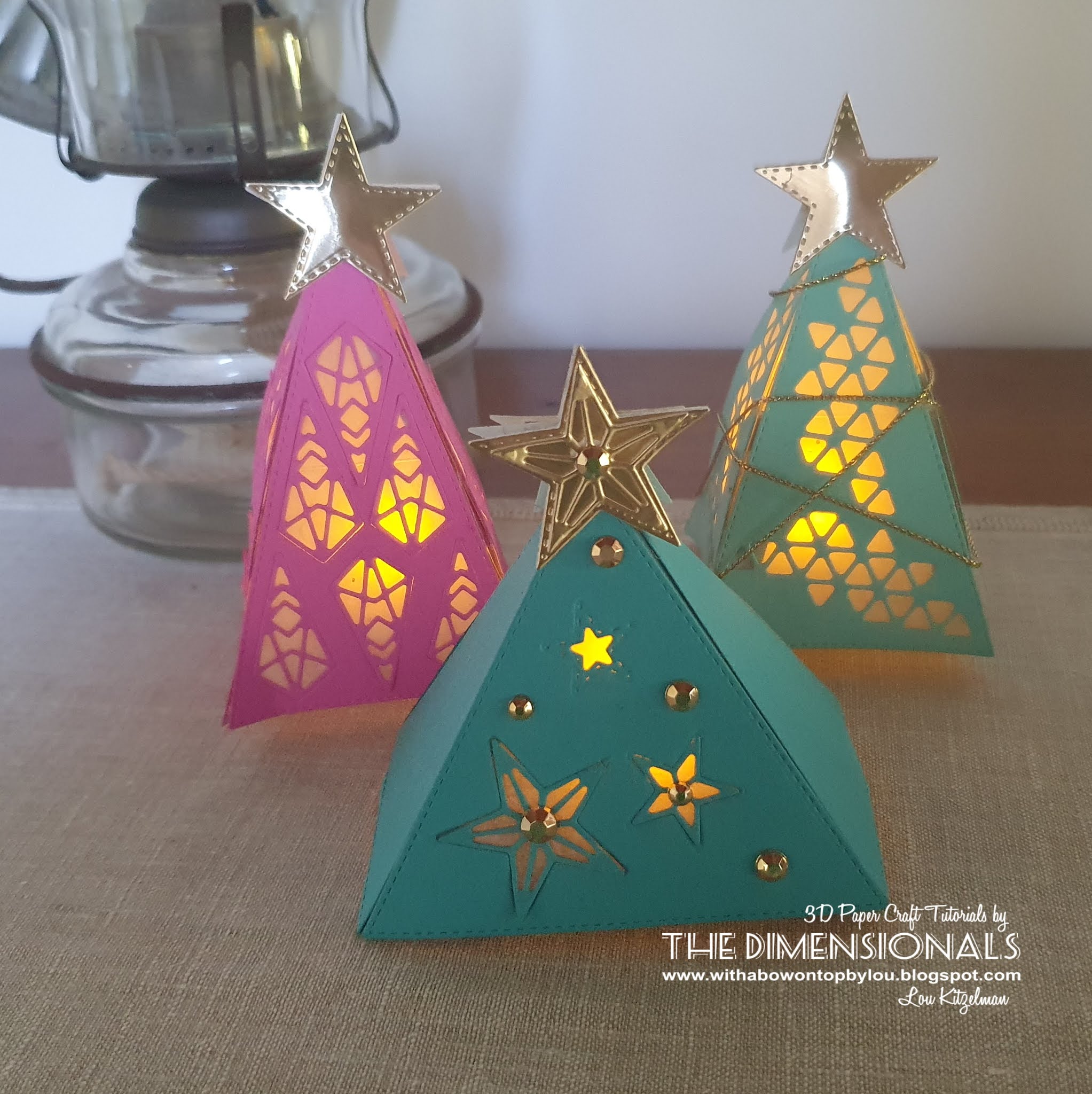 Stitched Triangle Santa Easel Card