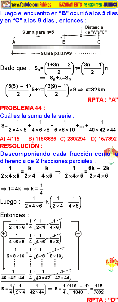SERIES Y SUMAS NOTABLES SUMATORIAS PROBLEMAS RESUELTOS DE HABILIDAD LÓGICO MATEMATICA