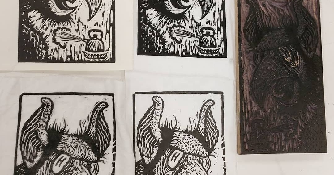 JESSE SHAW: woodcut demo of a demon bastard
