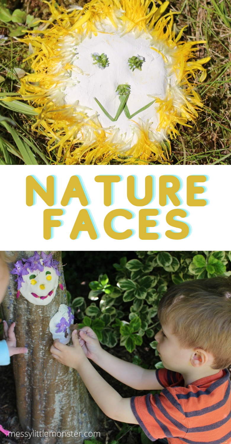 Clay Faces - Make your own Nature Faces - Messy Little Monster