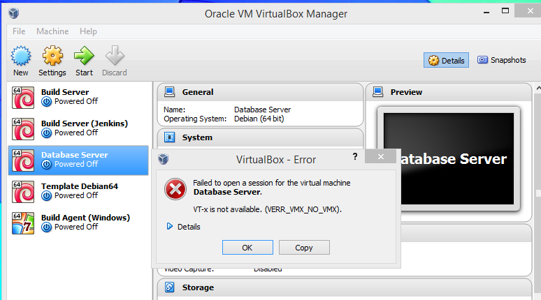 index out of range: Setting up VirtualBox on Windows with i7-4790K