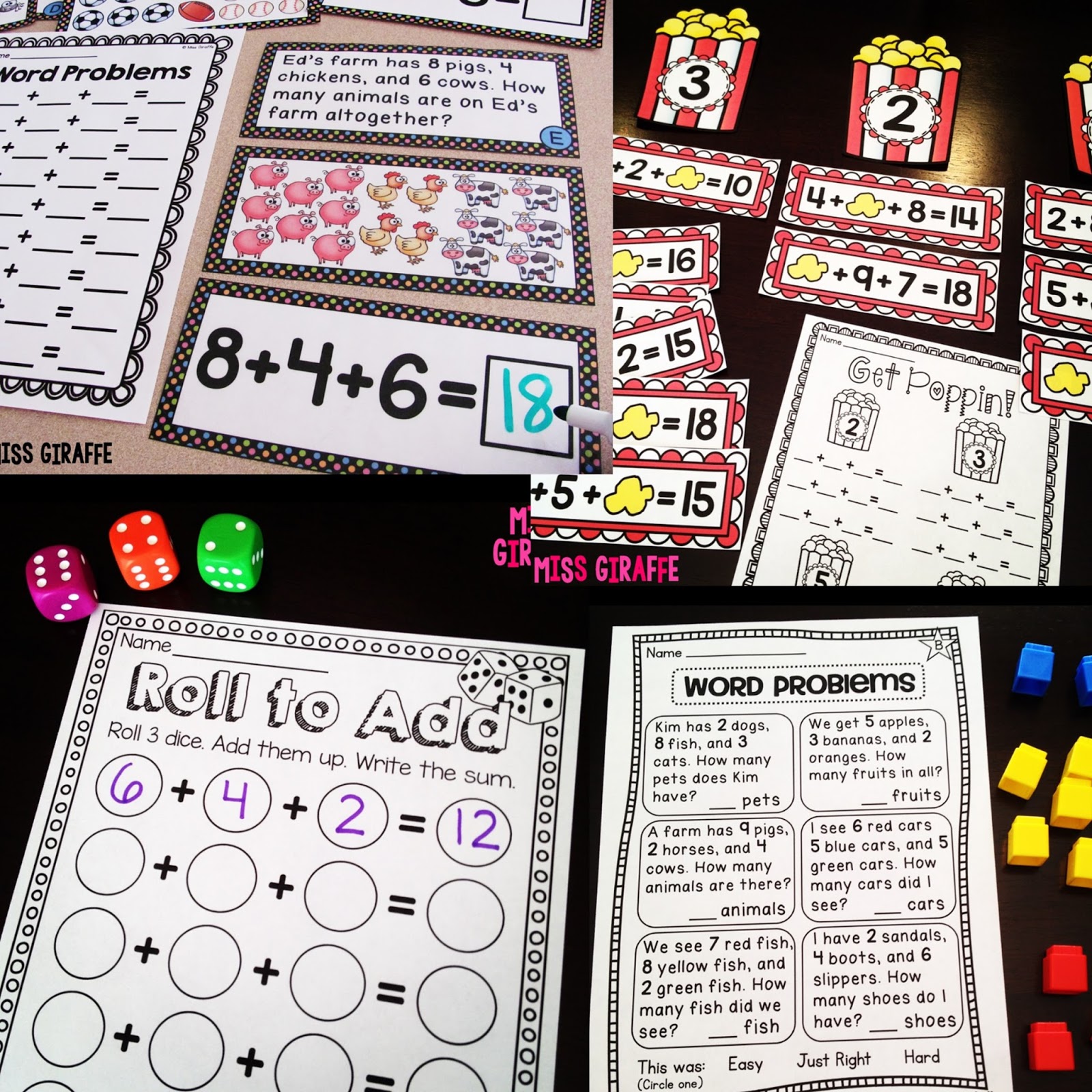 Miss Giraffe's Class: First Grade Math Ideas for the Entire Year!