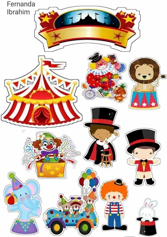 Circus for Babies Free Printable Cake Toppers. - Oh My Baby!