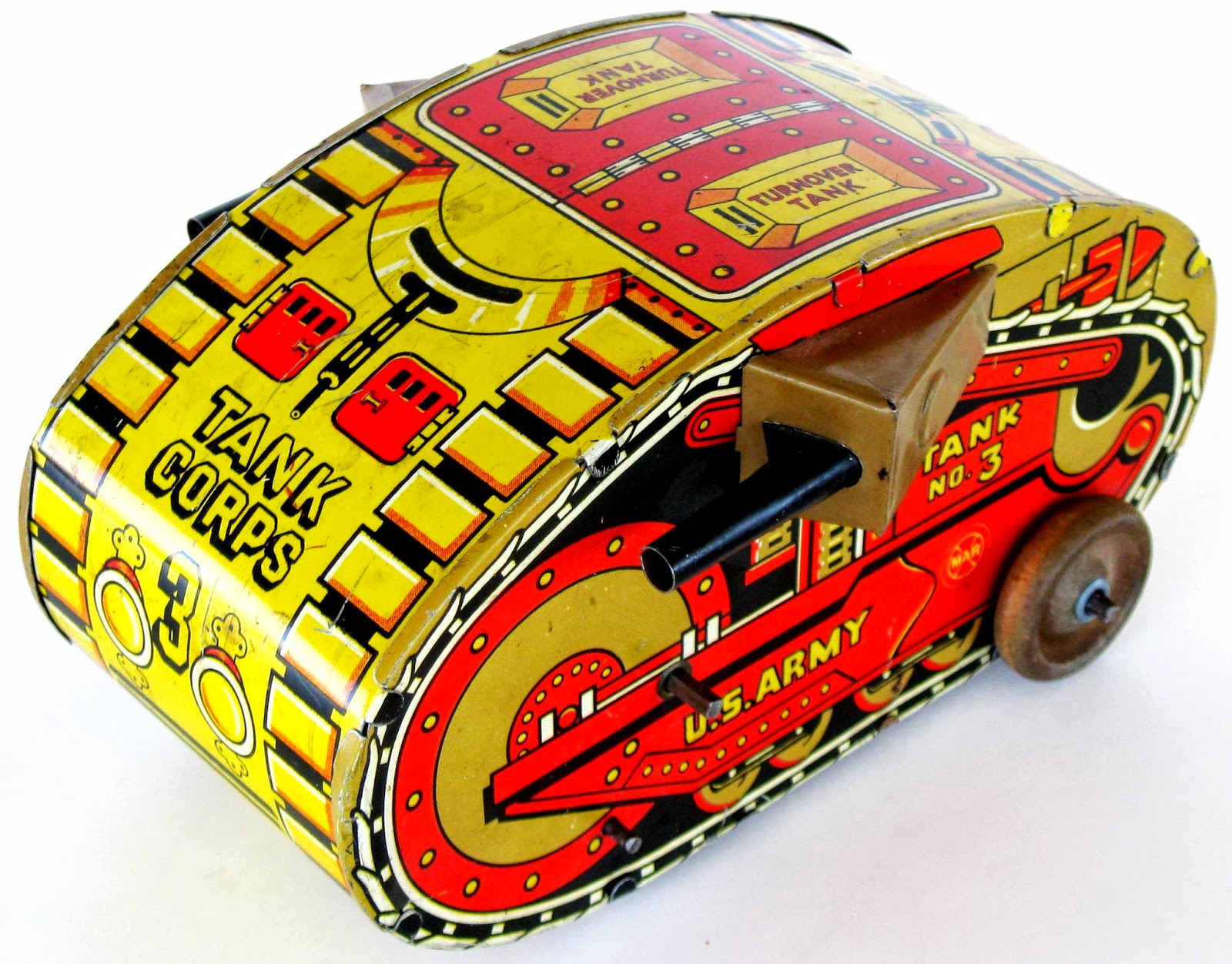 Toys and Stuff: Marx 1938 U.S. Army Tank No. 3 Turnover Tank