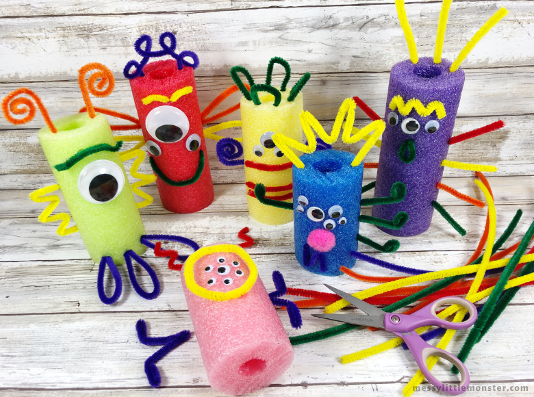 Pool Noodle Monster Crafts - Messy Little Monster