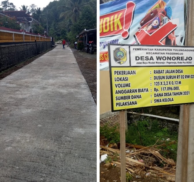 Pembangunan Rabat Jalan Desa Wonorejo Dengan Menggunakan Dana Desa ...