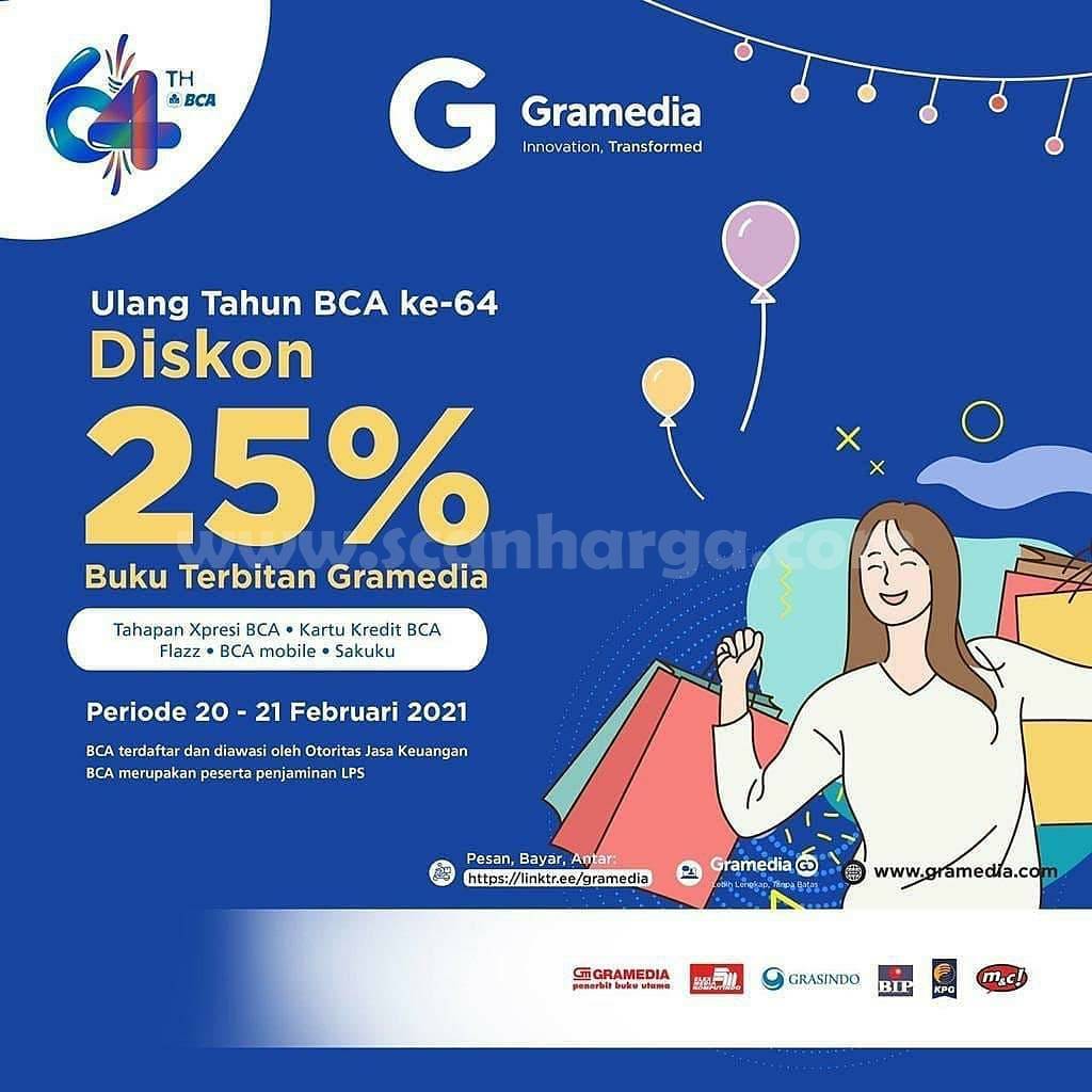 GRAMEDIA Promo HUT BCA 64 – Discount 25% Buku Terbitan Gramedia ...