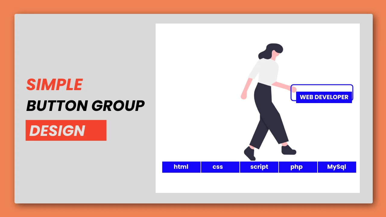 Simple Button Group Design | HTML And CSS | RUSTCODE