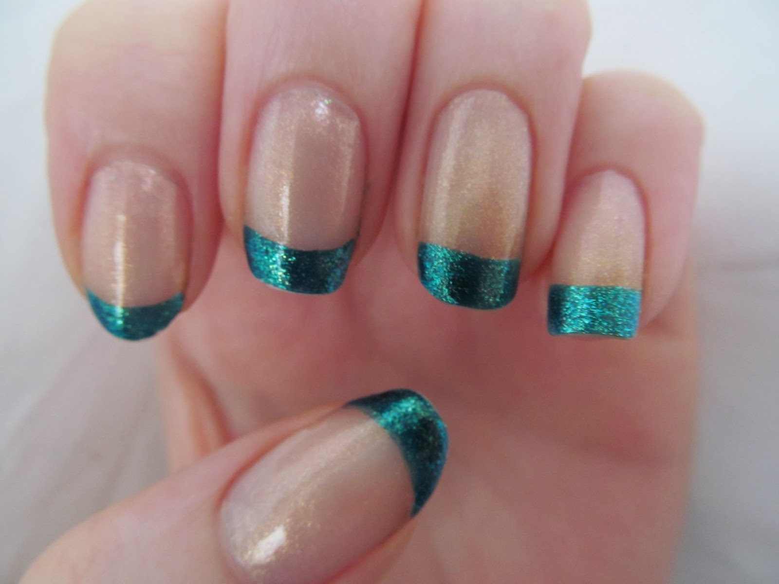 Ela Prima Polish: Teal French Manicure