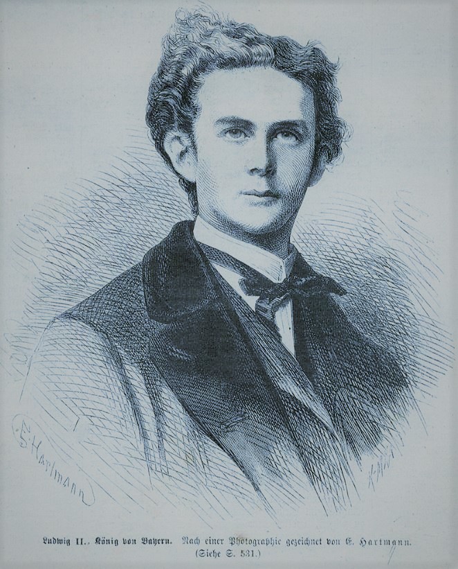 Munich et la Bavière — Culture et Nature : Louis II, gravure sur bois ...
