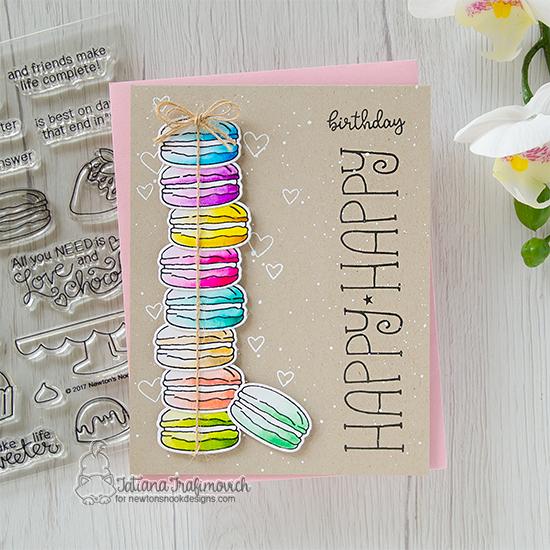 Newton's Nook Designs: Happy Birthday Macaroon Card by Tatiana Trafimovich
