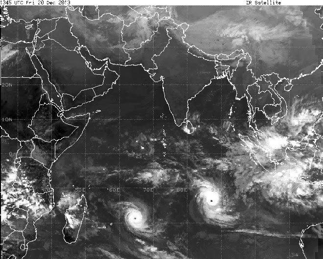 Amara et Bruce: 2 cyclones tropicaux intenses dans l'océan indien ...