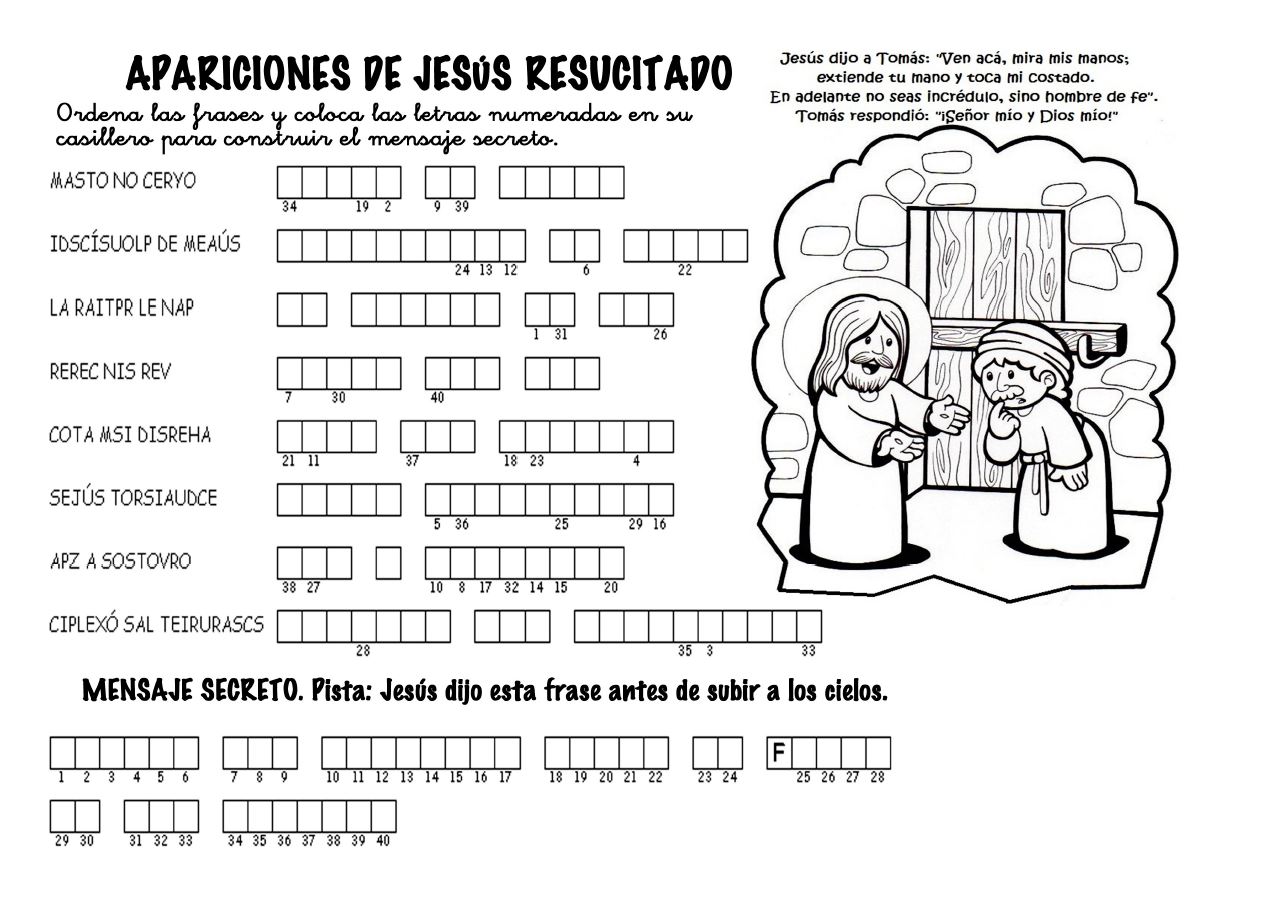 Blog del Profesorado de Religión Católica: Fichas para Pascua