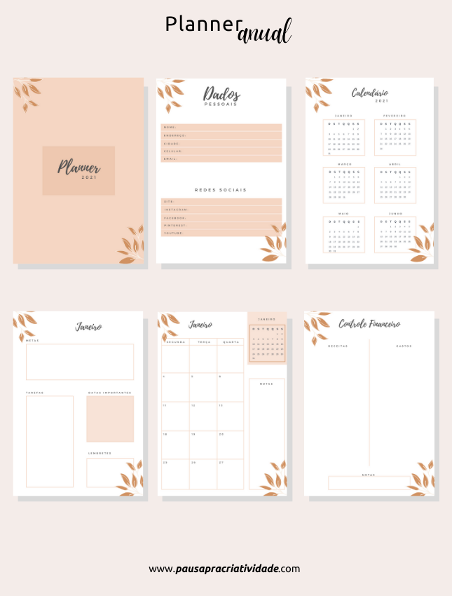 18 modelos de planners 2021 - Financeiro, Mensal, Anual e Diário ...