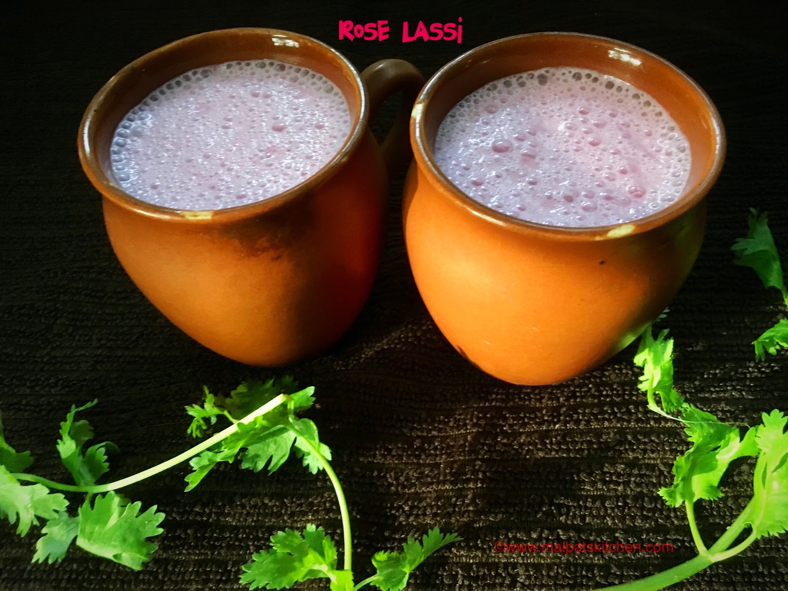ROSE LASSI, how to make rose lassi with natural colors ~ Malpats Kitchen