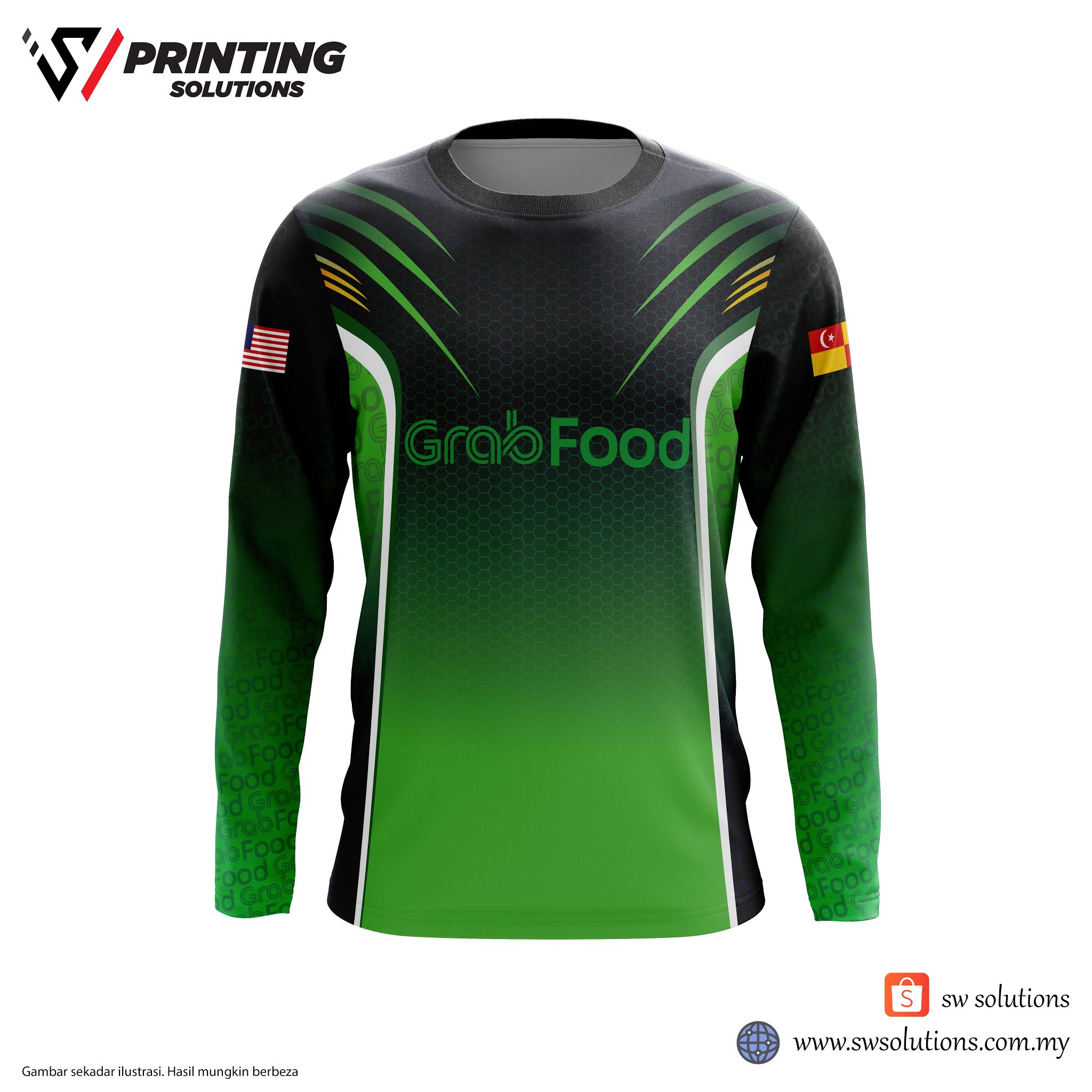 Grab Food Rider / Baju Grab - SW Printing Solutions