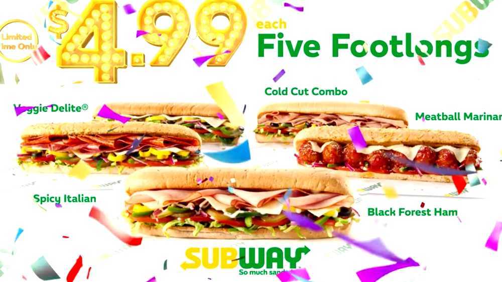 Subway $5 footlong promotion