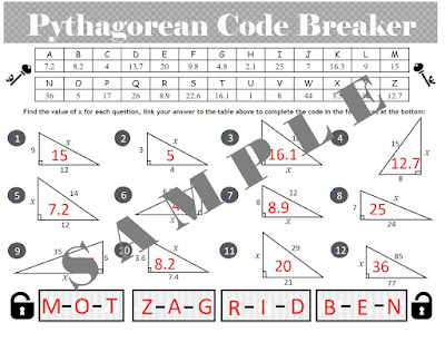 Pythagorean Theorem Activity ~ TenTors Math Teacher Resources