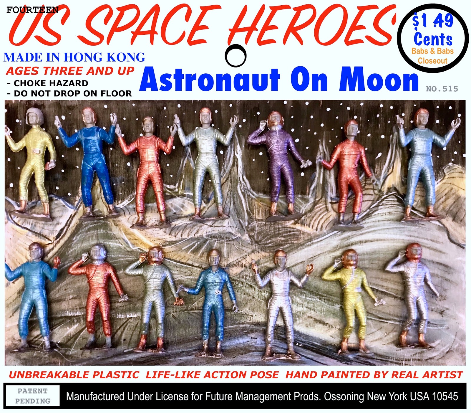Space Garage: Fourteen US SPACE HEROES "Astronaut On Moon" Made In Hong ...