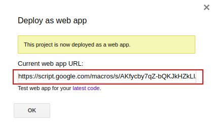Google Apps Script and Telegram bot