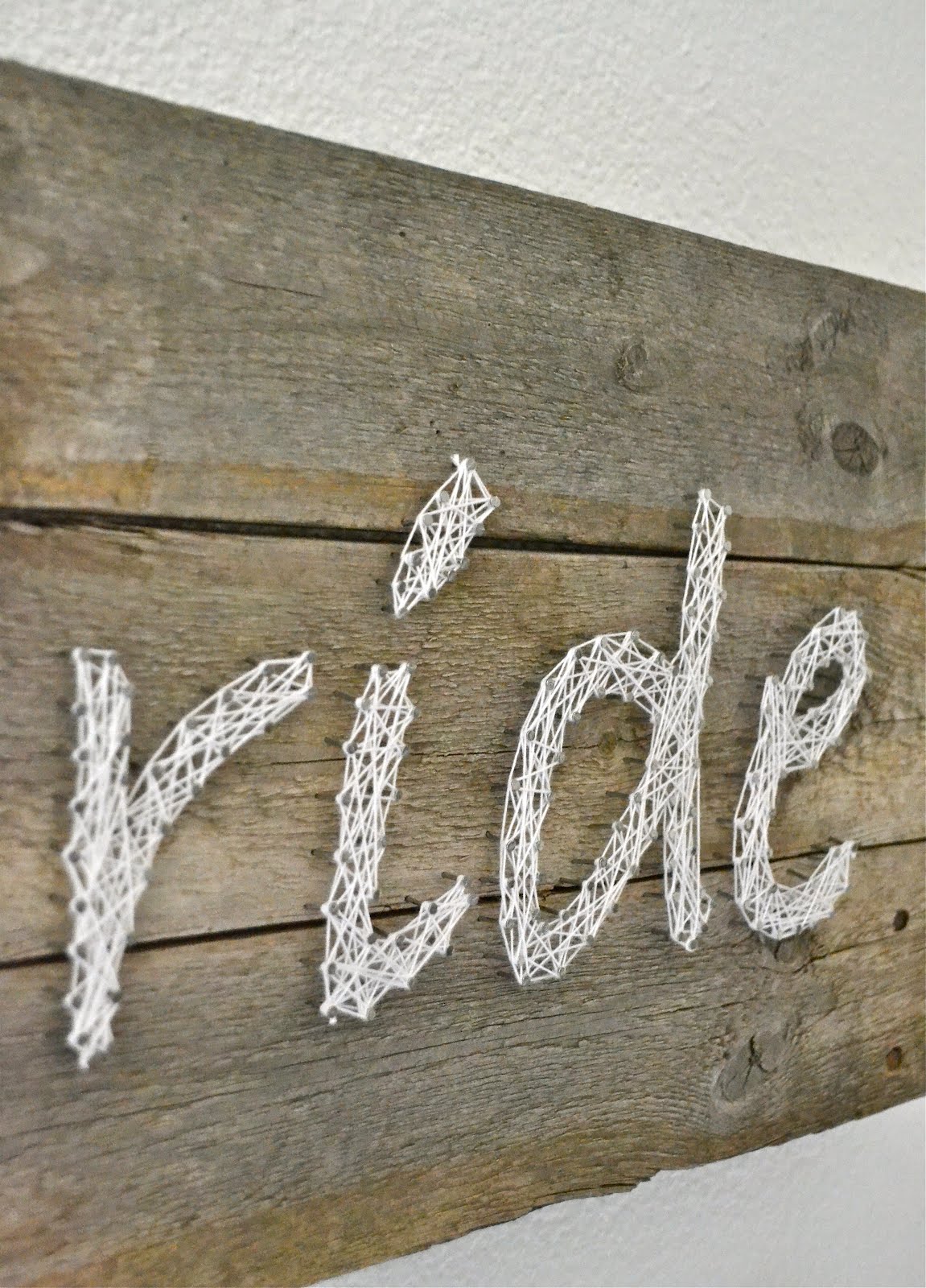 Real Life, One Day at a Time: string art sign