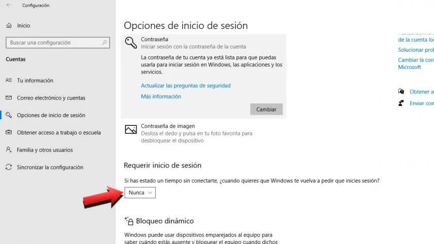 Cómo eliminar la contraseña para el inicio de sesión en Windows 10