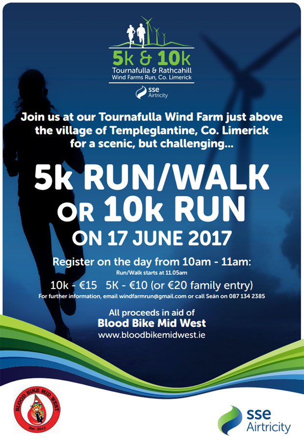 Running in Munster, Ireland: Notice...Tournafulla Wind Farm 5k & 10k, W ...