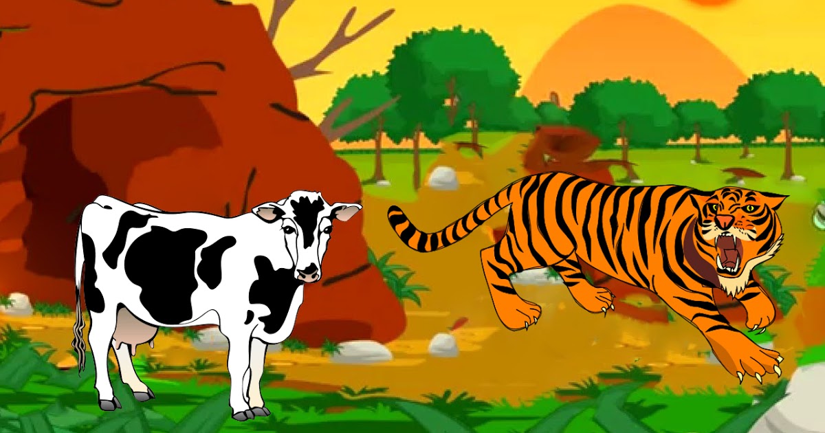Cows and The Tiger: Best Moral Story for Children ~ Moral Stories for Kids