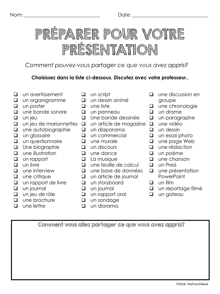 Graphic organizers for inquiry learning in the French classroom | The ...