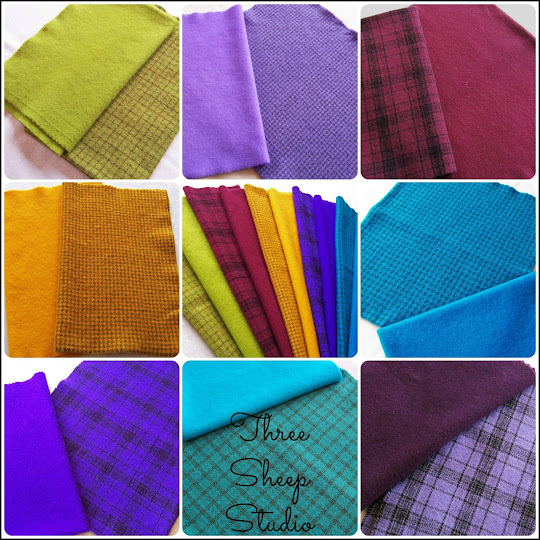 Three Sheep Studio: Hand Dyed Wool In Solids And Textures...