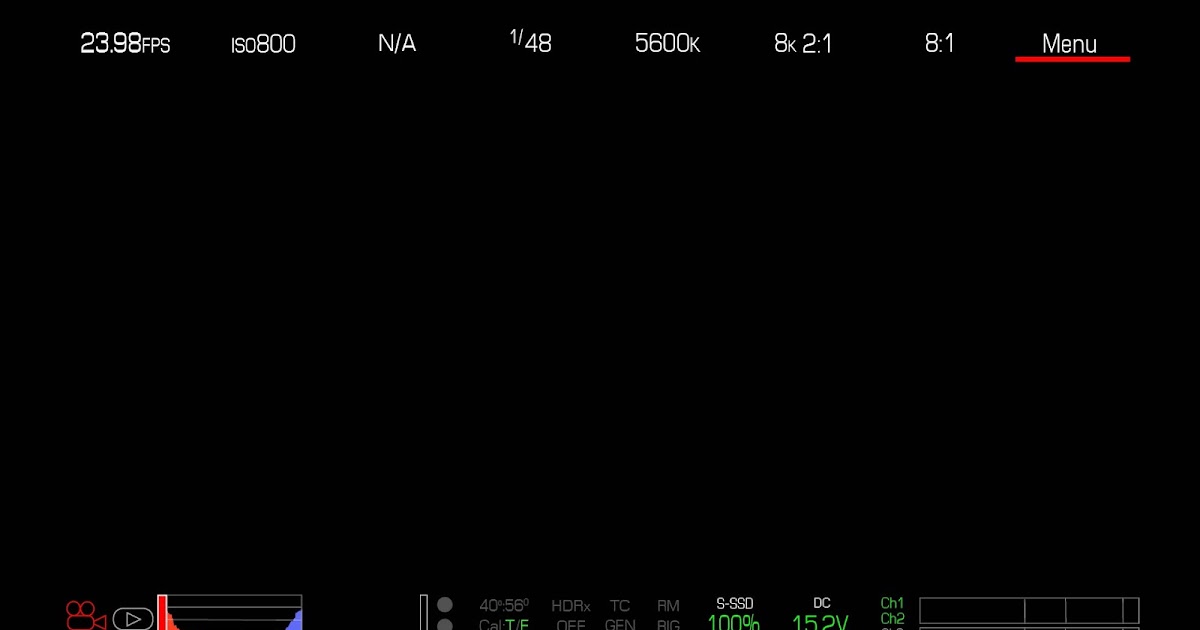 Red Cinema Camera On Screen Display Overlays.