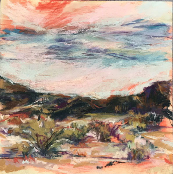 DESERT PASTEL -5"x5" pastel by Susan Roden