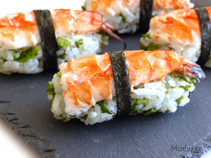 Sushi aux crevettes et à la coriandre | Marlyzen, cuisine revisitée