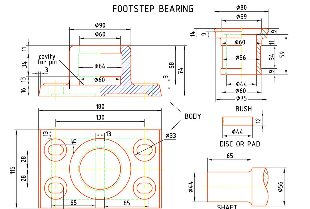 Foot Step Bearing Drawing and full review in Hindi & English