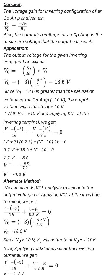 GATE Practice Question | Analog Electronics : Op-amp Circuits Problem 7