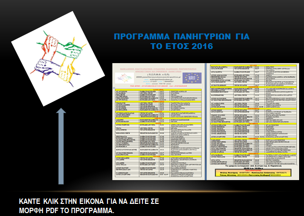 ΠΑΝΕΛΛΗΝΙΟΣ ΣΥΝΔΕΣΜΟΣ ΜΙΚΡΟΠΩΛΗΤΩΝ: ΠΡΟΓΡΑΜΜΑ ΓΙΑ ΠΑΝΗΓΥΡΙΑ