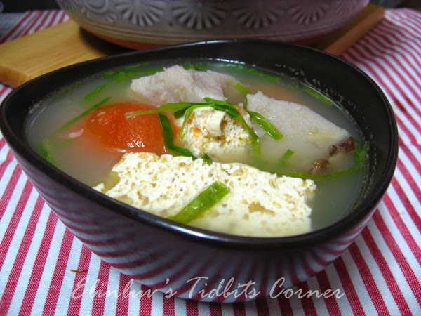 Elinluv's Tidbits Corner: Fish Head Yam Soup With Sponge Beancurd